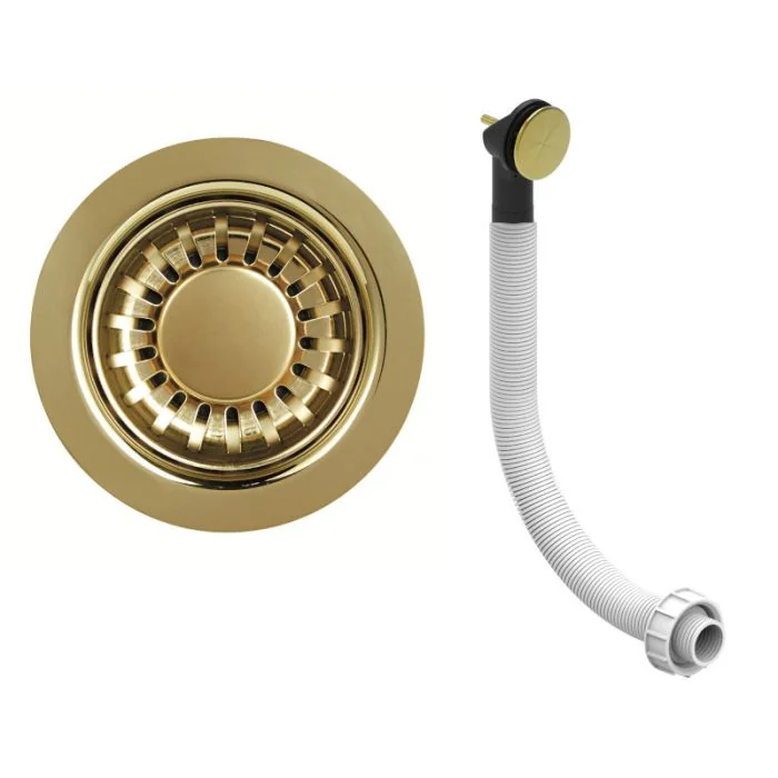 Clearwater | Strainer Waste with Overflow Gold | W90OG-B