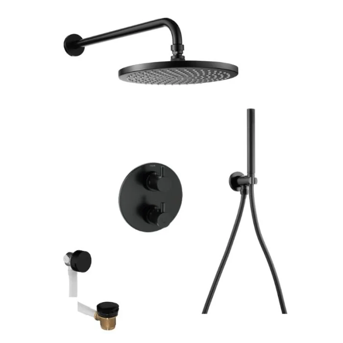 Flova Levo Shower Bath Overflow Filler Kit Black